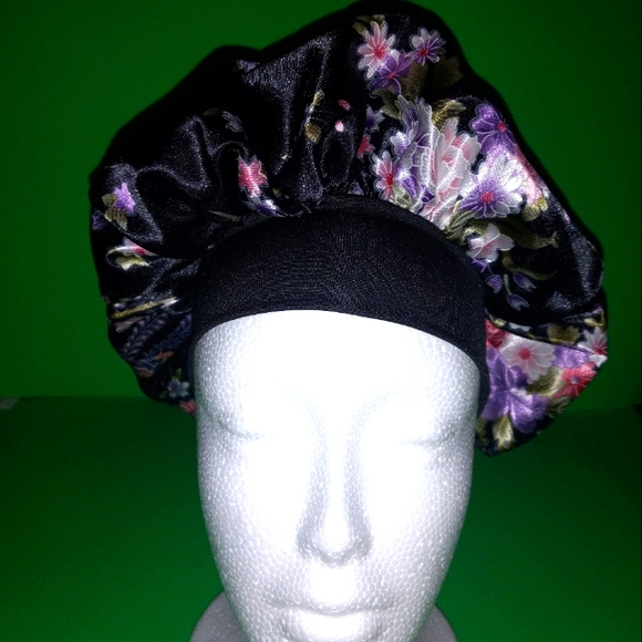 LLC | Accessories | Nwt Black Floral Bonnet | Poshmark